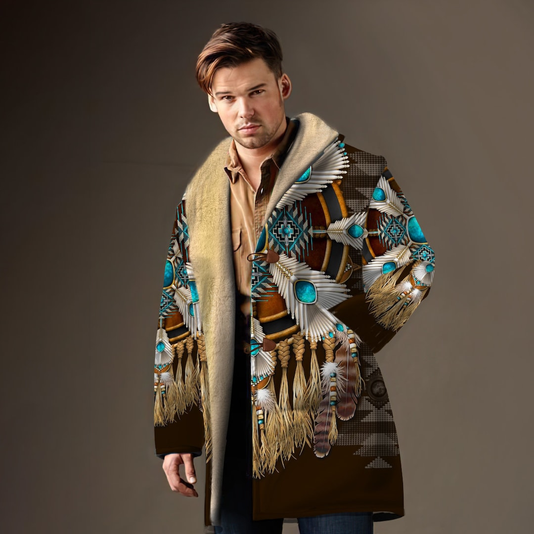Native Tribes Pattern Native American Cloak, Warm Cozy Hoodie, Hooded ...