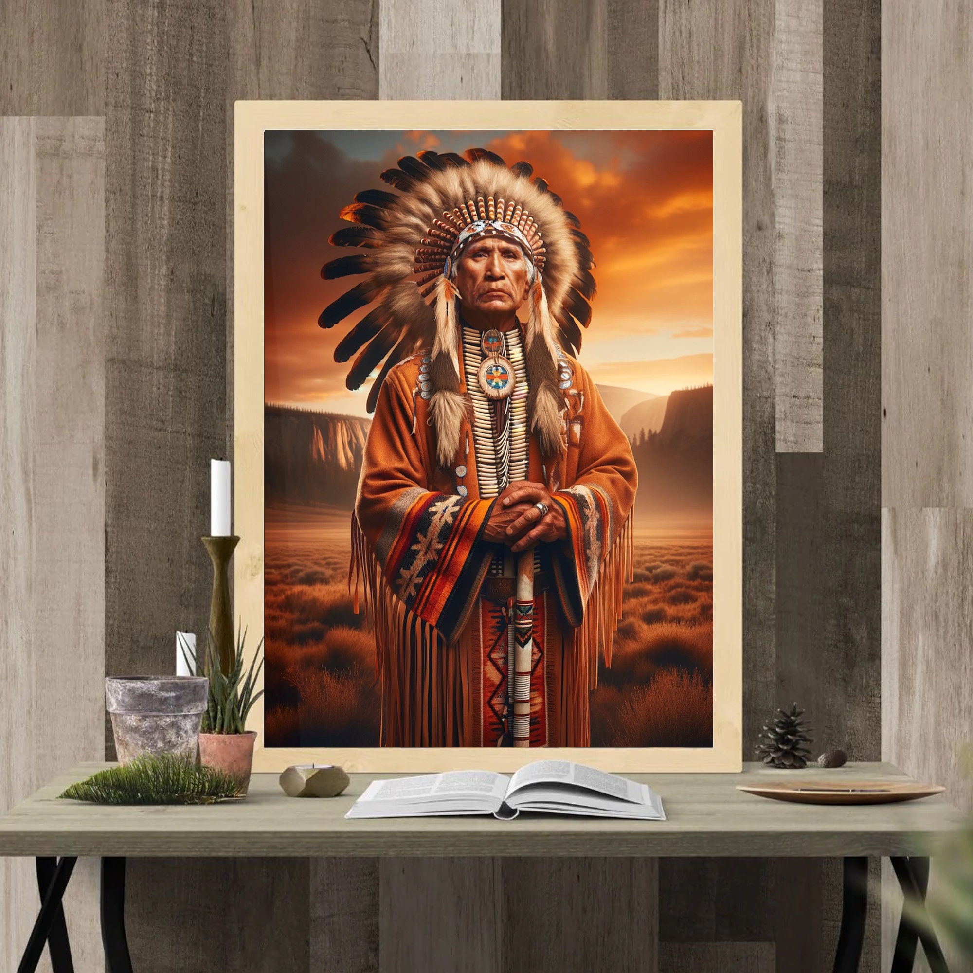 Custom Native American Portrait From Photo Native American - Etsy
