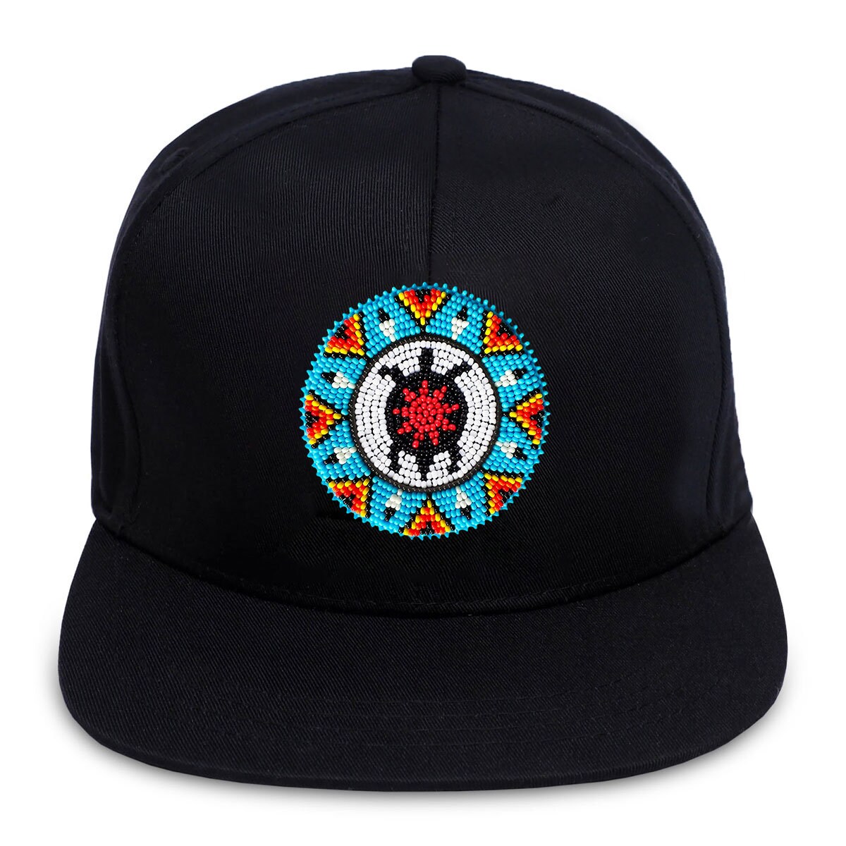 Blue Turtle Feather Pattern Handmade Beaded Patch Snapback - Etsy