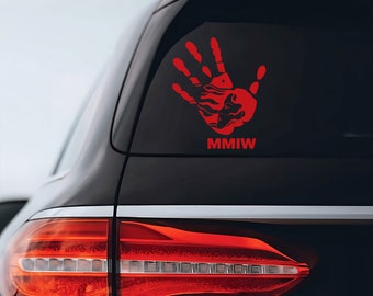 MMIW Red Hand Print Window Decal - Etsy