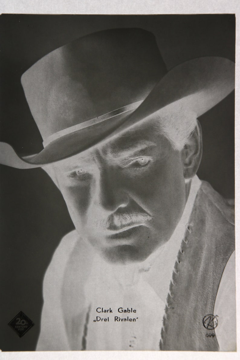 Vintage Glass Plate Negative Clark Gable the Tall Man Movie - Etsy