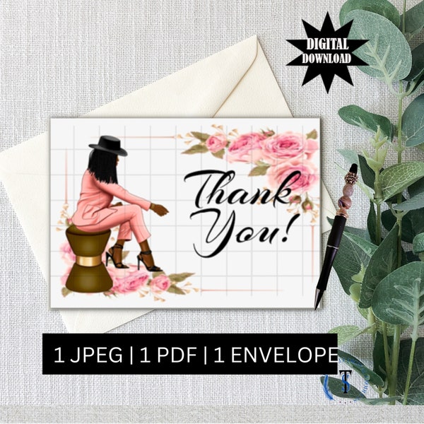 African American Thank You Cards - Etsy