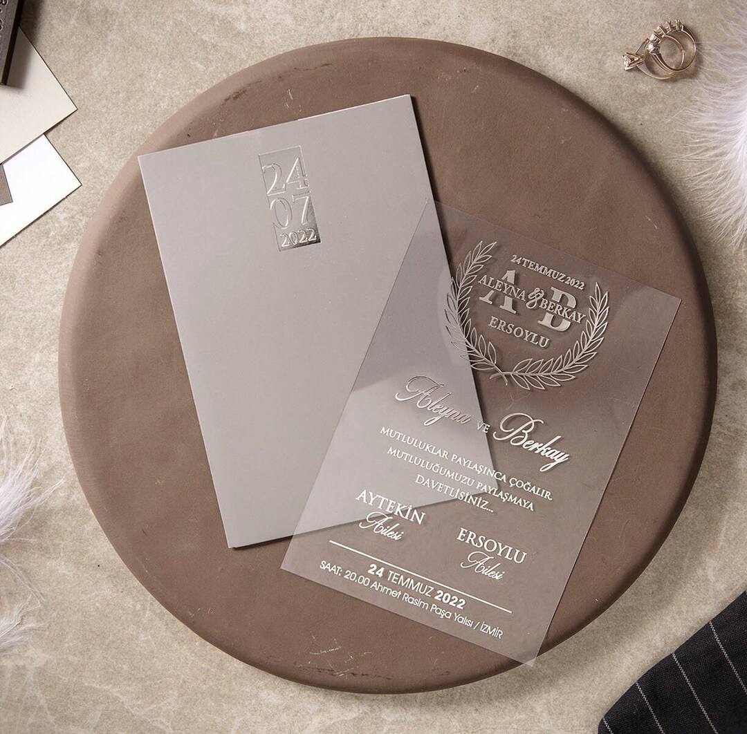 Gray Acrylic Wedding Invitation Elegant Gray Wedding Invitations Unique ...