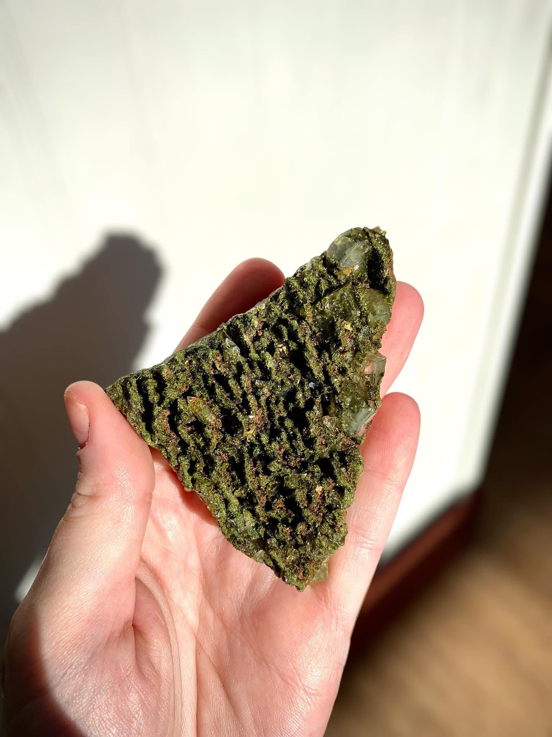 Druzy Forest Epidote / Forest Epidote and Quartz / Rare Find Forest ...