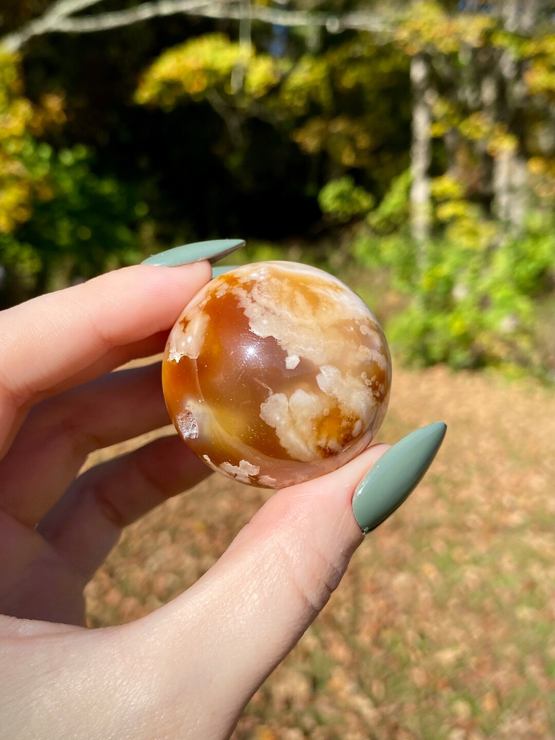 Carnelian Flower Agate Sphere / Rare Find / Discounted - Etsy