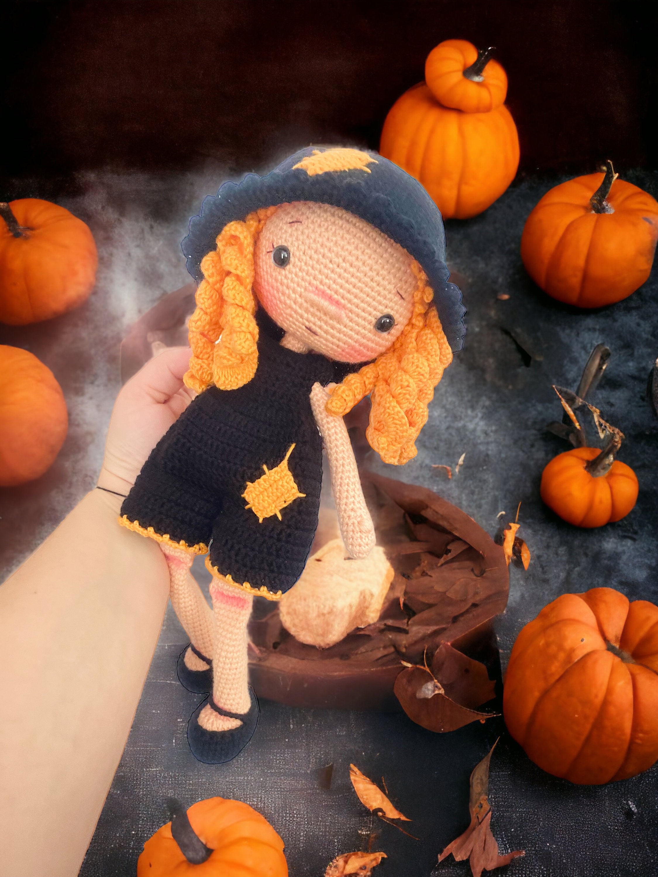 Halloween Sweet Witch Pattern in English Pdf. Amigurumi Doll Pattern. Hallowen Doll. Witch Doll ...