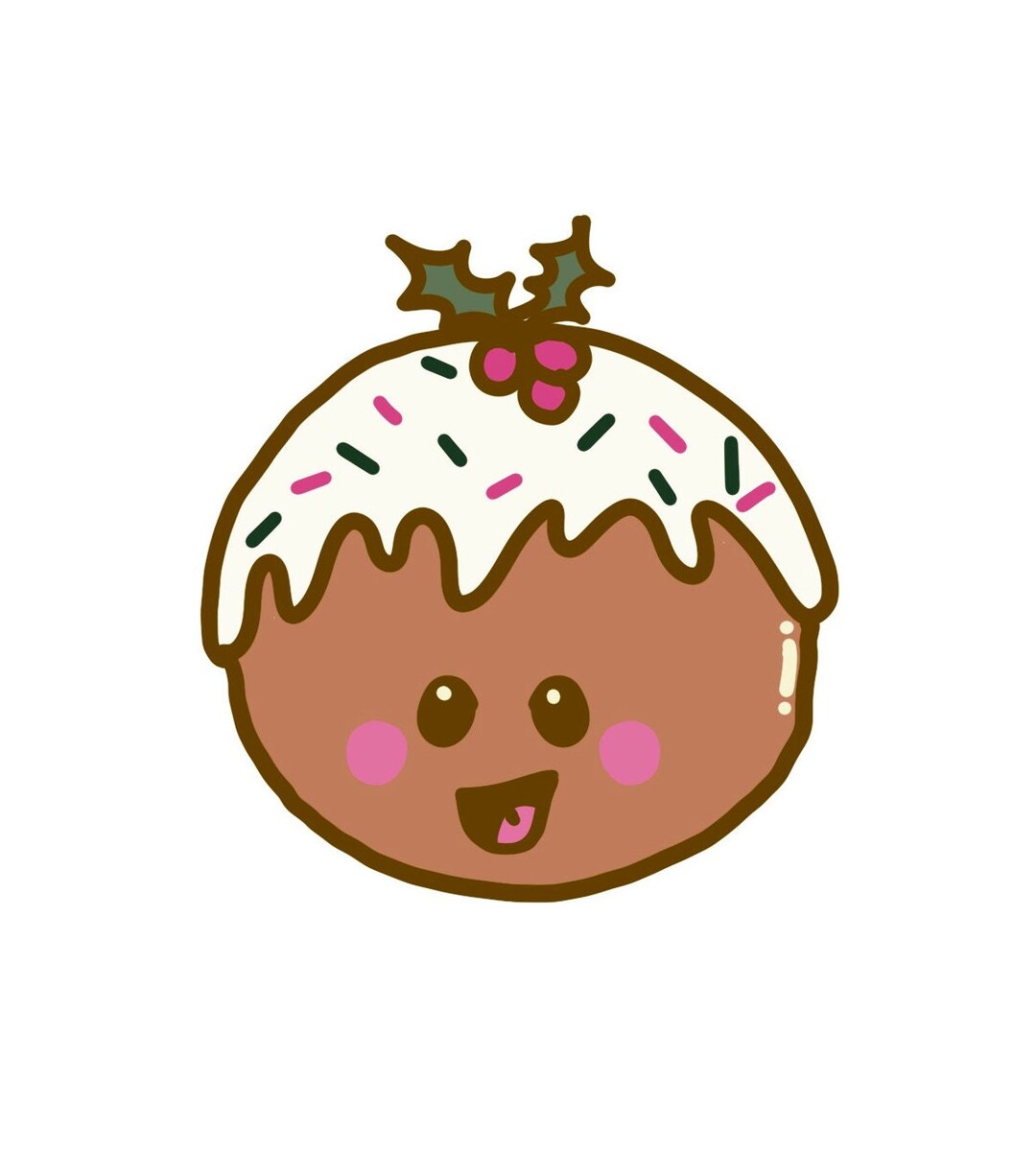 Kawaii Christmas Pudding Sticker - Etsy