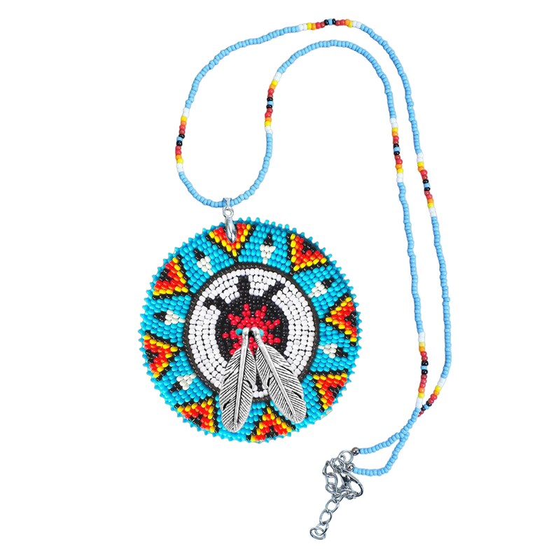 Blue Turtle Feather Pattern Handmade Beaded, Indigenous Handmade Beaded ...