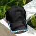 Native American Blue Feathers Pattern Handmade Seed Beaded Brim Trucker ...