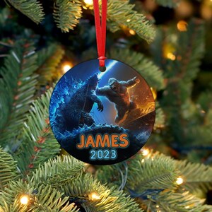 Customized Godzilla Ornament, Godzilla Christmas Ornament, Godzilla ...