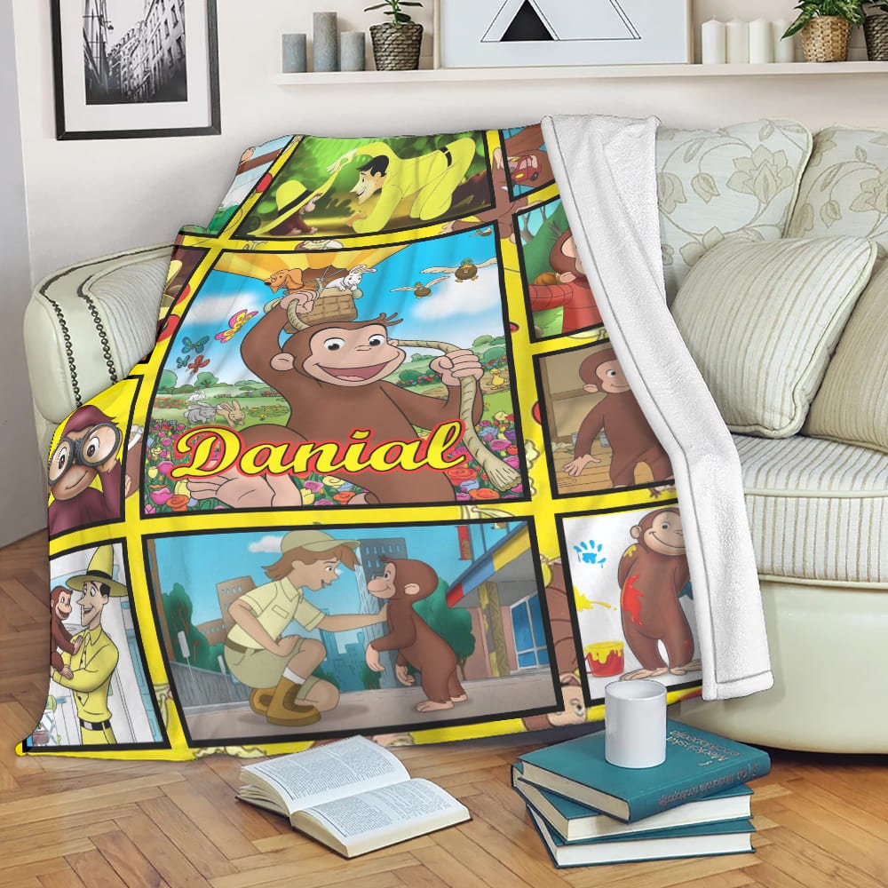 Curious George Blanket, Personalized Curious George Fleece Blanket sold ...