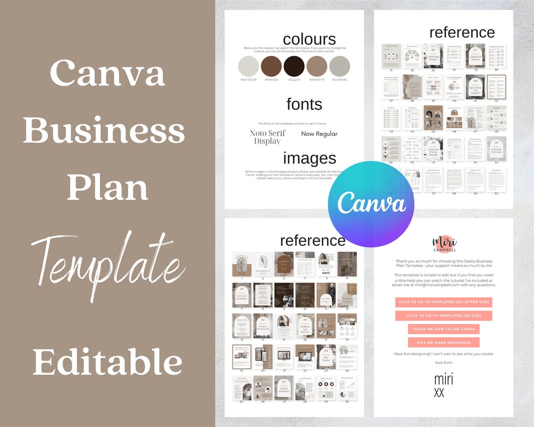 Business Plan Canva Template, Business Branding Editable Template ...