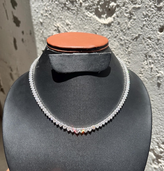 Moissanite graduated tennis necklace store