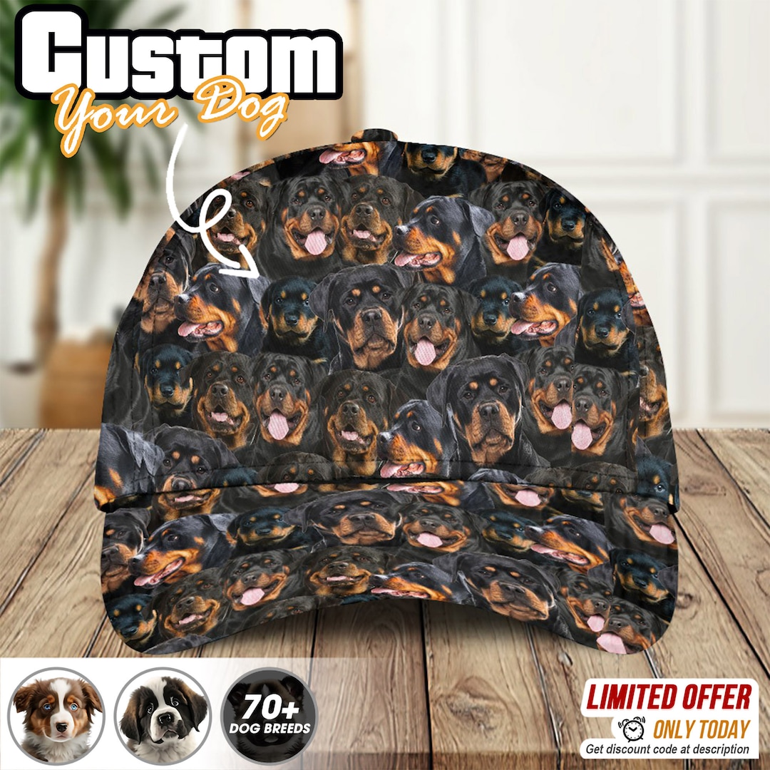 Full Rottweiler Dog Print Cap Men's Baseball Hat Dog - Etsy