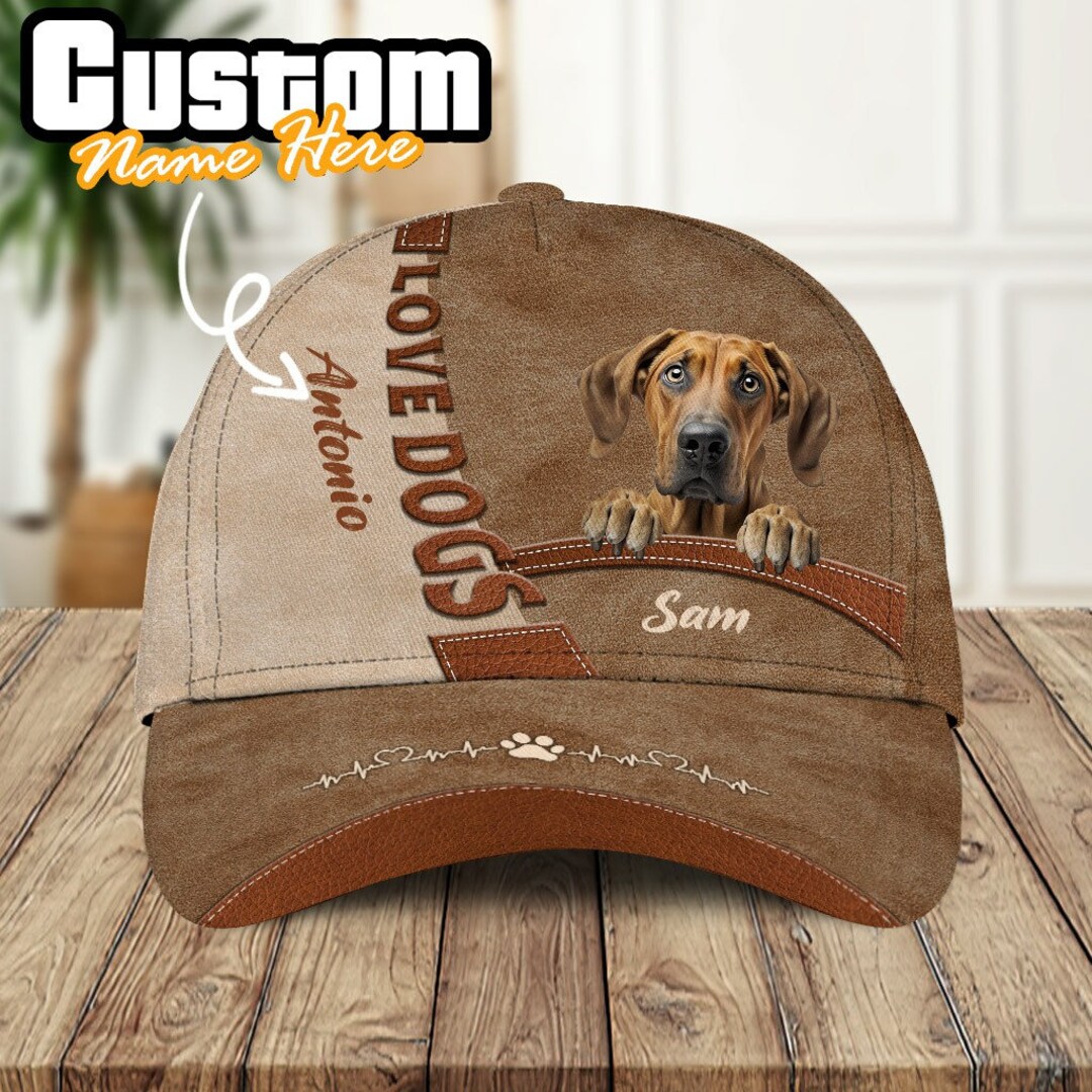 Rhodesian Ridgeback Dog Baseball Cap With Your Name, Custom Dog Name ...