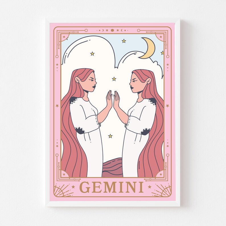 Gemini Print. Gemini Poster. Gemini Wall Art. Horoscope Print. - Etsy
