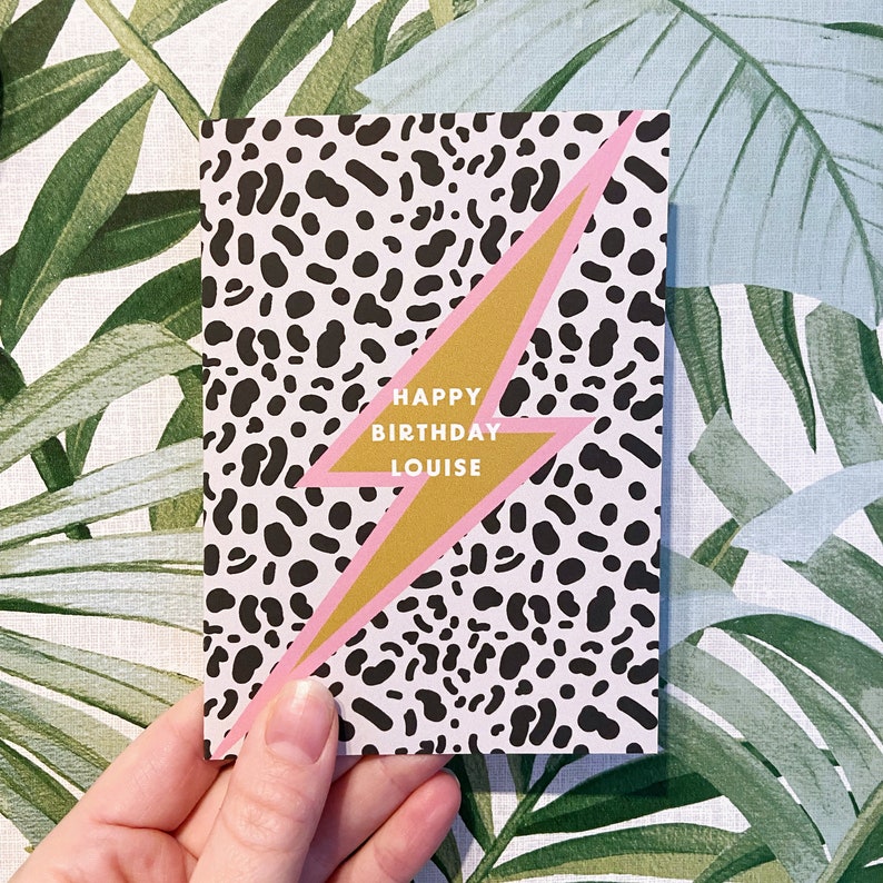 Personalised Birthday Card. Leopard Print Birthday Card. Childrens ...