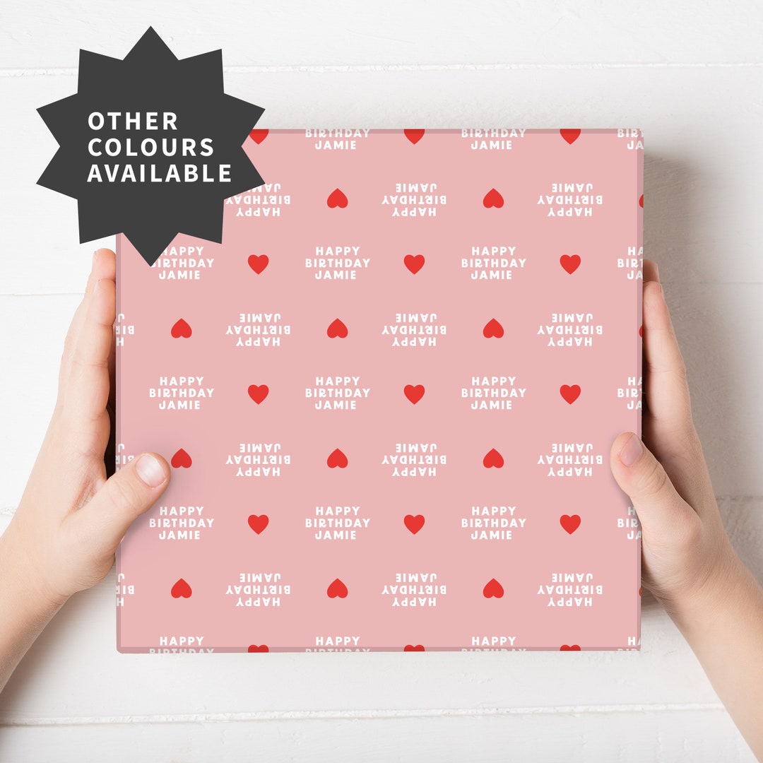 Personalised Love Heart Wrapping Paper. Love Heart Gifts. Heart Gift ...