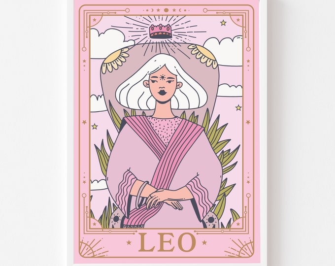 Leo Print. Leo Poster. Leo Wall Art. Horoscope Print. Zodiac Print. Leo ...