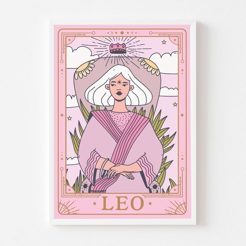 Leo Print. Leo Poster. Leo Wall Art. Horoscope Print. Zodiac Print. Leo ...