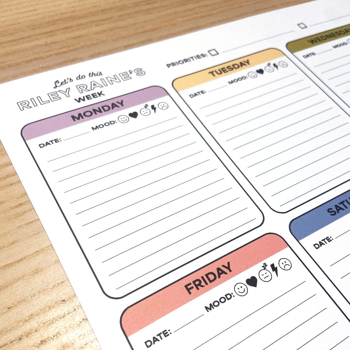 Printable Planner. Digital Download. A4 Personalised Weekly Planner ...