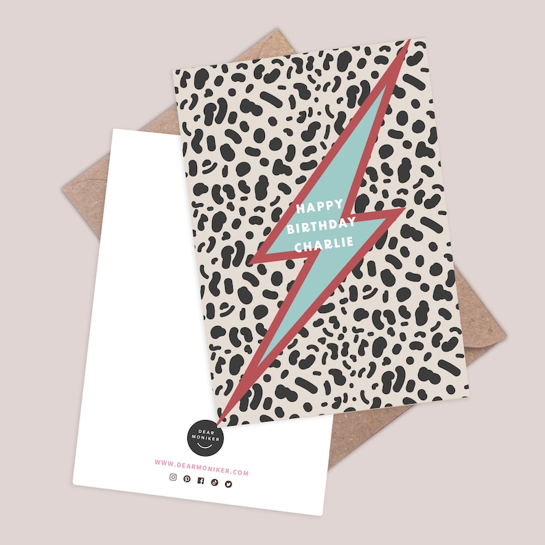 Personalised Birthday Card. Leopard Print Birthday Card. Childrens ...