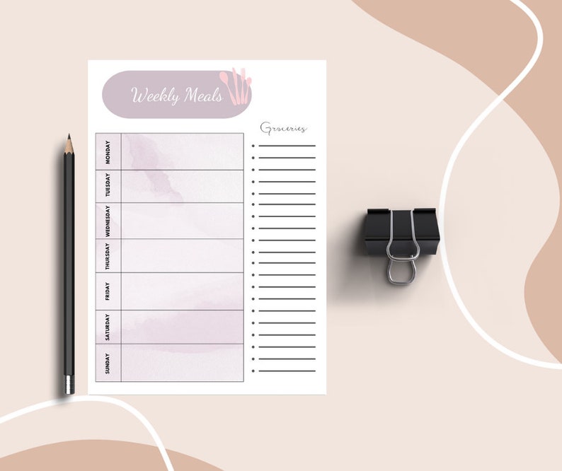 Minimalist Weekly Meal Plan, Printable Weekly Meal Planner, Instant ...