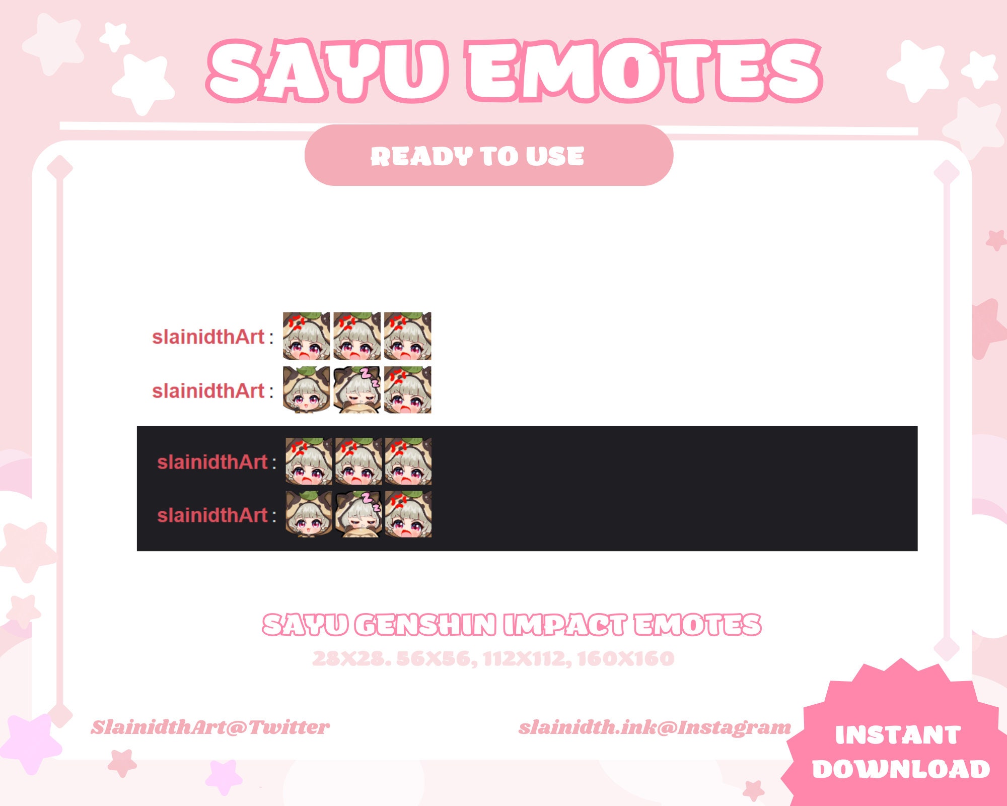 Sayu Genshin Impact Emote Twitch Discord Emotes | Twitch Graphics ...