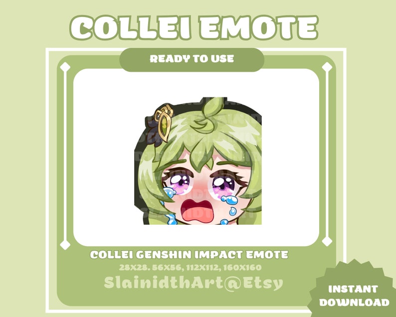 Collei Genshin Impact Sad Emote for Twitch and Discord - Etsy