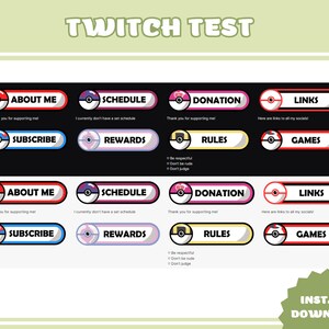 20 Pokeball Twitch Panels Pack Pokemon Twitch Stream - Etsy