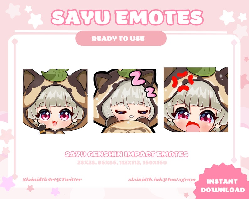 Sayu Genshin Impact Emote Twitch Discord Emotes | Twitch Graphics ...