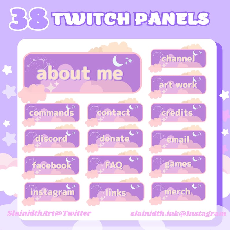 58x Cozy Dreamy Twitch Pannels and Social Media Labels Pack - Etsy