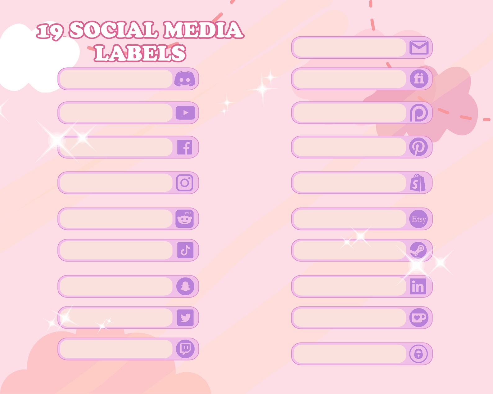 58x Cozy Dreamy Twitch Pannels and Social Media Labels Pack - Etsy