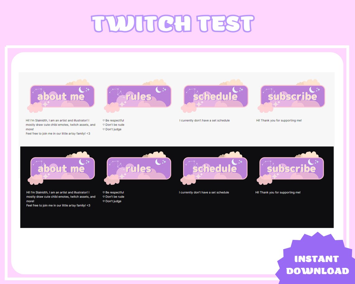 58x Cozy Dreamy Twitch Pannels and Social Media Labels Pack - Etsy