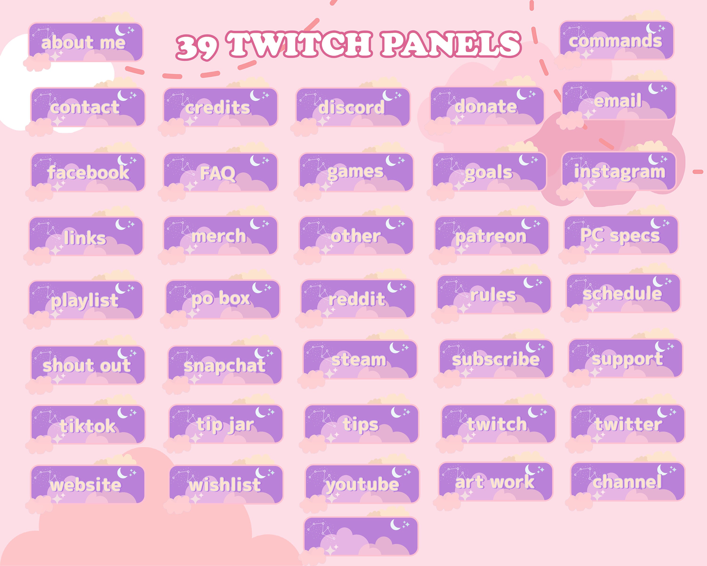 58x Cozy Dreamy Twitch Pannels and Social Media Labels Pack - Etsy