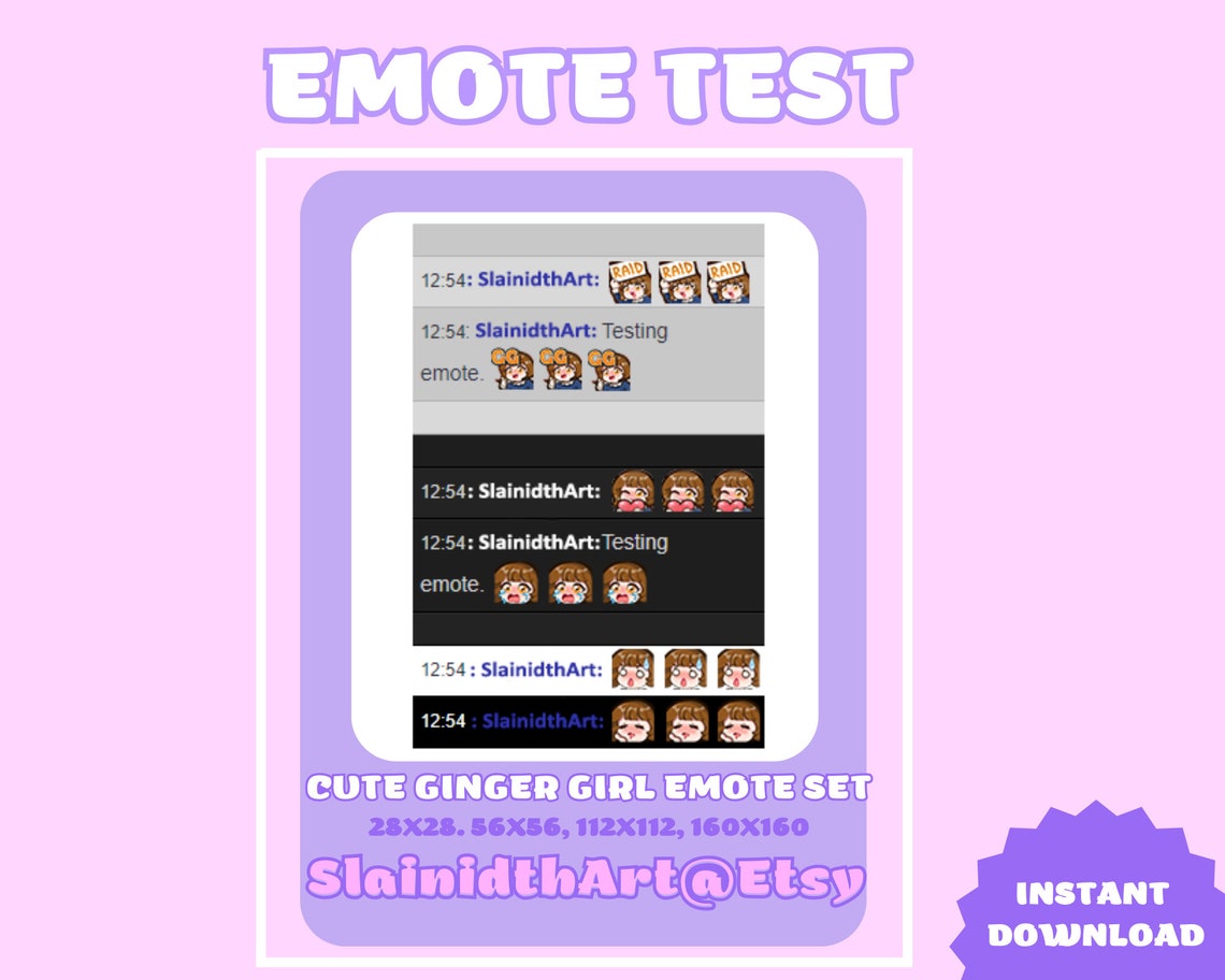Cute Twitch Emote Pack ( Ginger Girl, Orange Eyes) Twitch, Tiktok ...