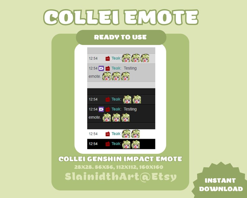 Collei Genshin Impact Sad Emote for Twitch and Discord - Etsy