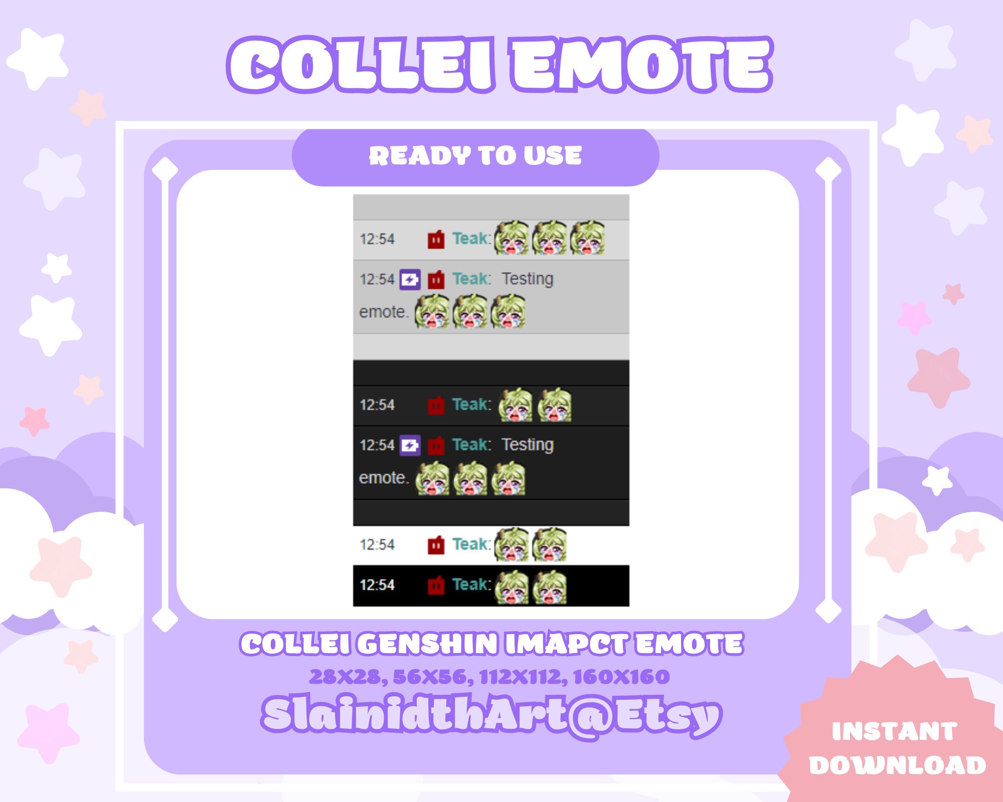 Collei Genshin Impact Sad Emote for Twitch and Discord Download Digital ...