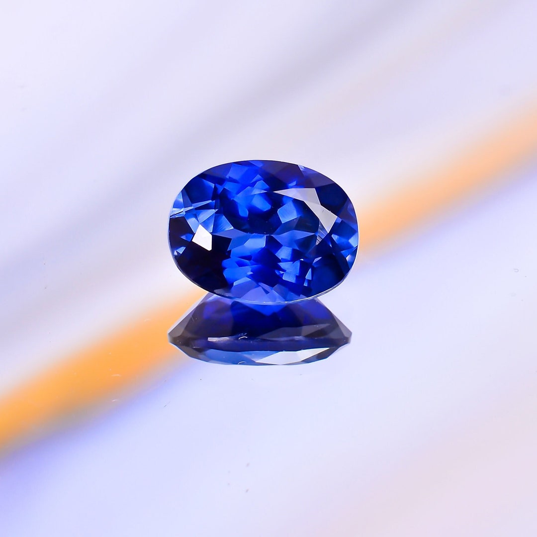 Flawless Ceylon Blue Sapphire Cut Gemstone, AAA Royal Blue Sapphire ...