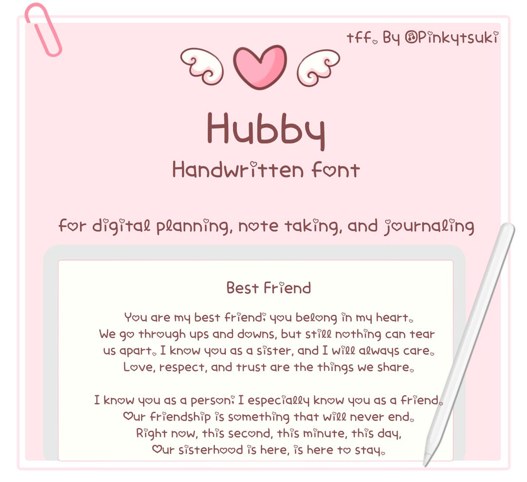 Cute Handwritten Font for Digital Planning, Note-taking, and Journaling ...