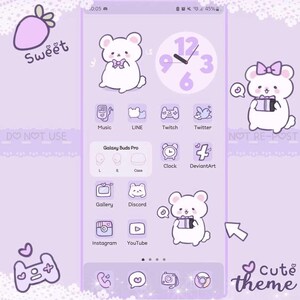 Lavender Bear Ios Theme, Ipados Themes, Android Theme, Ios Cute Theme ...