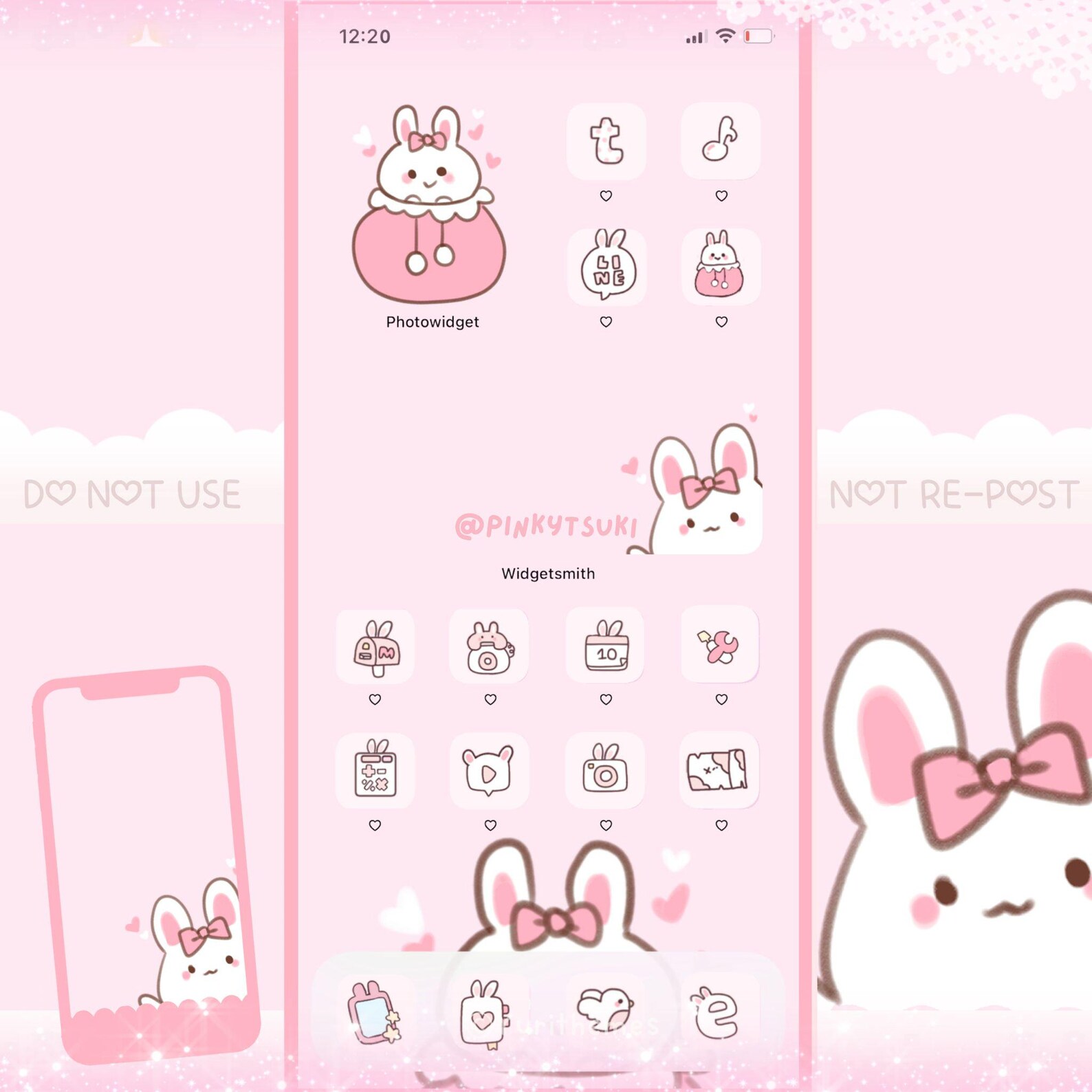 Cute Bunny Ios Android Theme, 53 Icons (digital Download) - Etsy