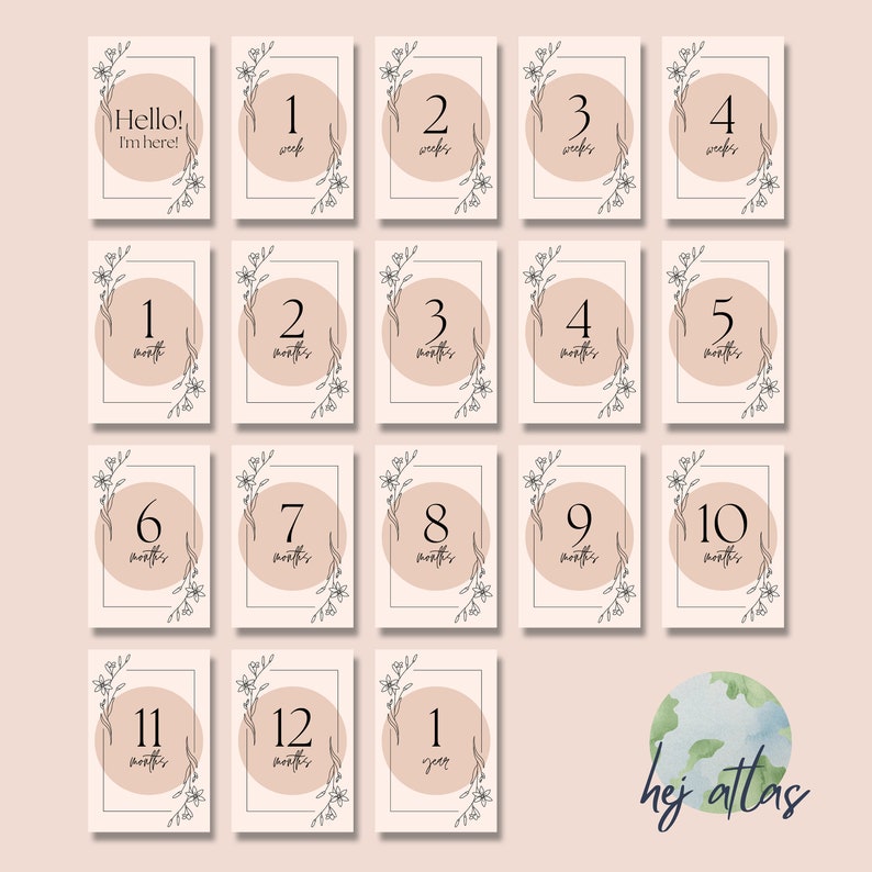 Baby Milestone Cards Neutral Design Printable Cards A6 - Etsy