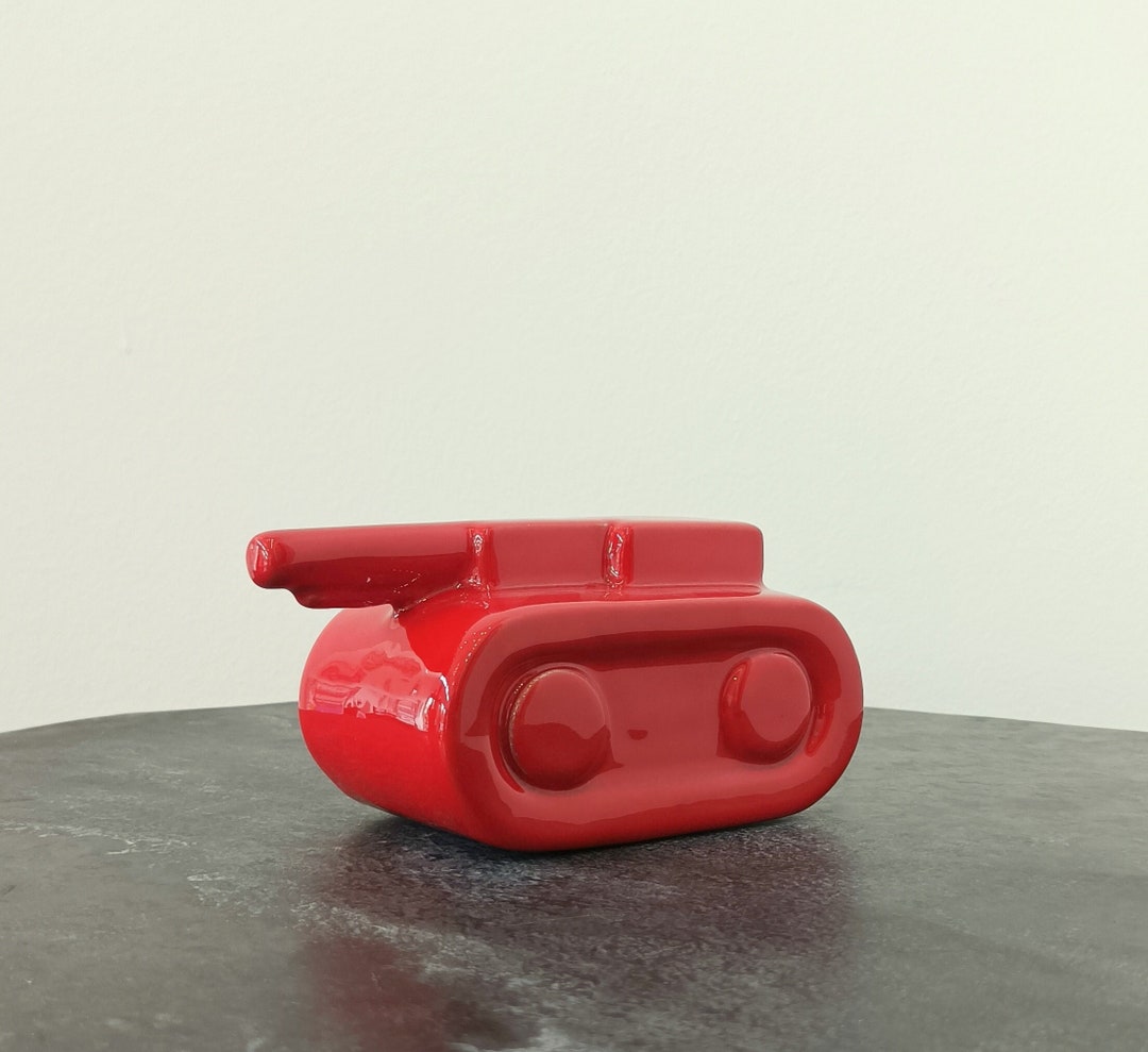Small Red Tank Risiko Pawn / Original 3D Ceramic Sculpture by Stefano ...