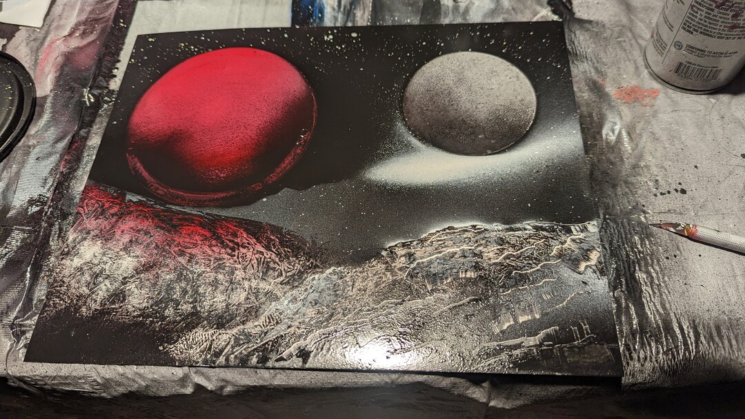 Outer Space Spray Paint Art - Etsy