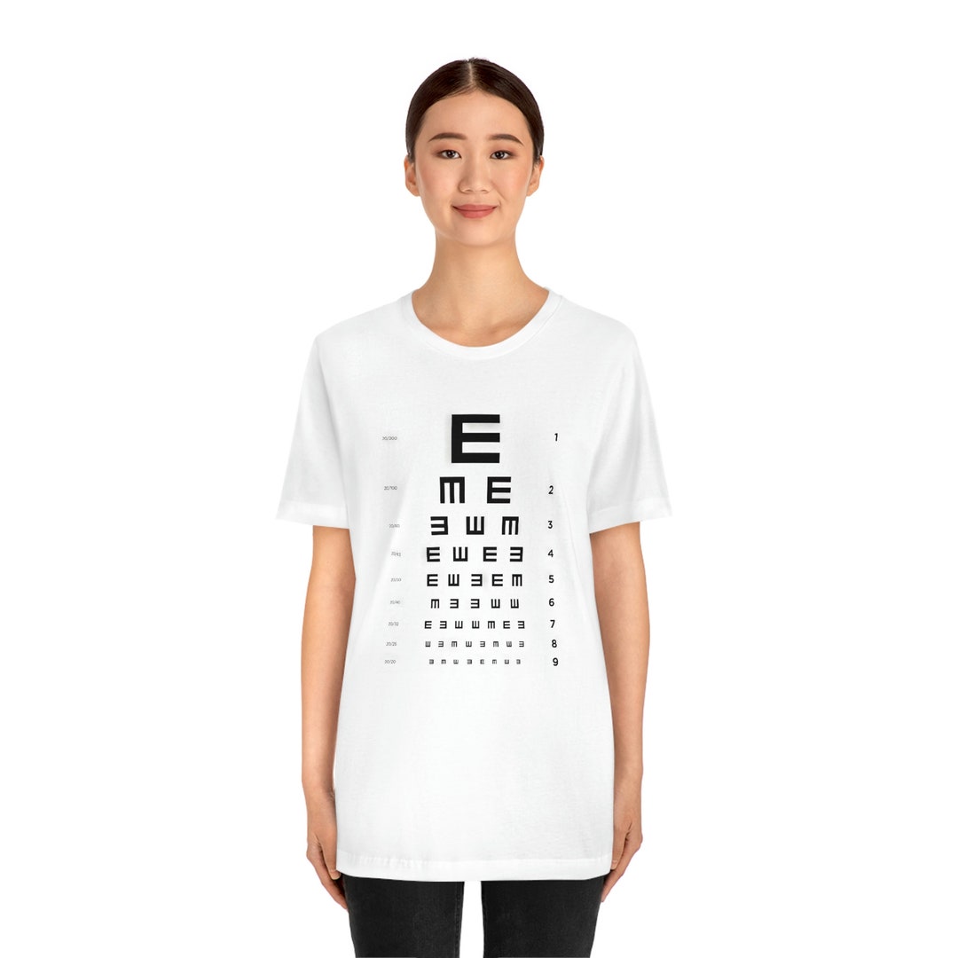 Snellen Chart Inspired Eye Care T-shirt -unisex Jersey Short Sleeve Tee ...
