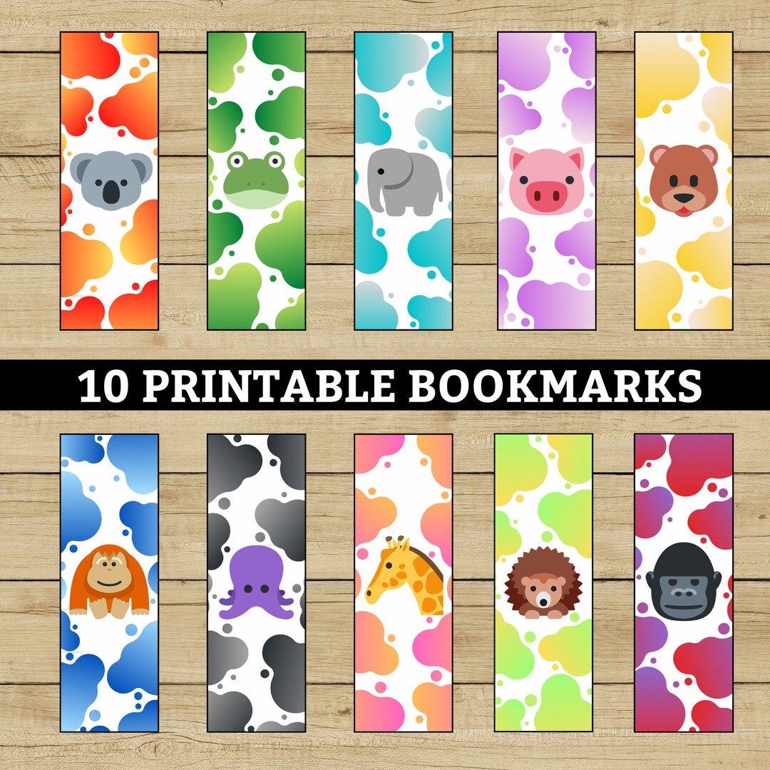 10 Cute Printable Bookmarks for kids Digital Download - Etsy Portugal