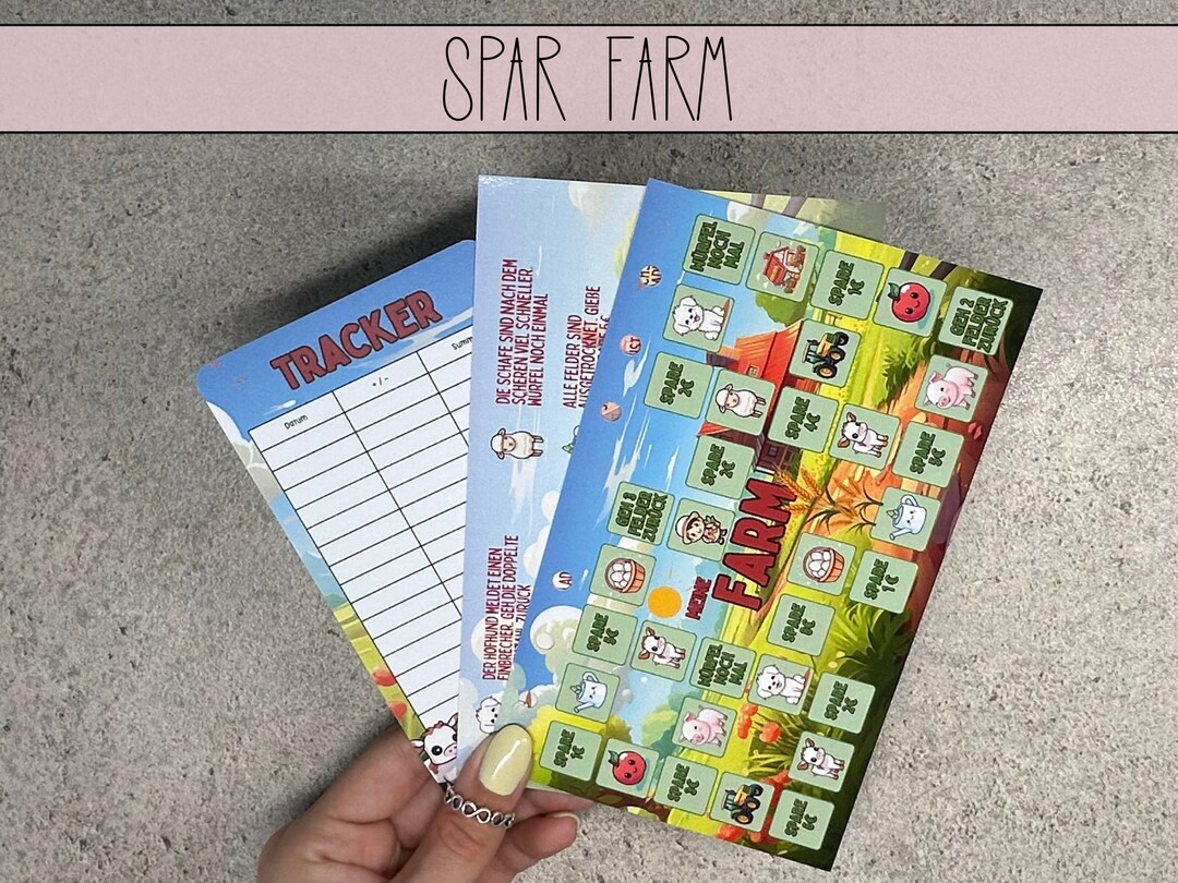 Spar Farm Tier Sparspiel Set, Würfel Sparspiel mit Tracker Challenge ...