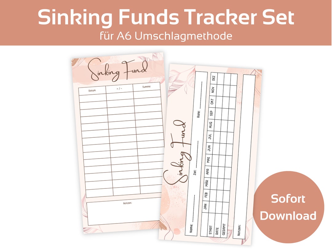 Sinking Funds Tracker Set | Cash Stuffing | Budget Binder Inserts ...