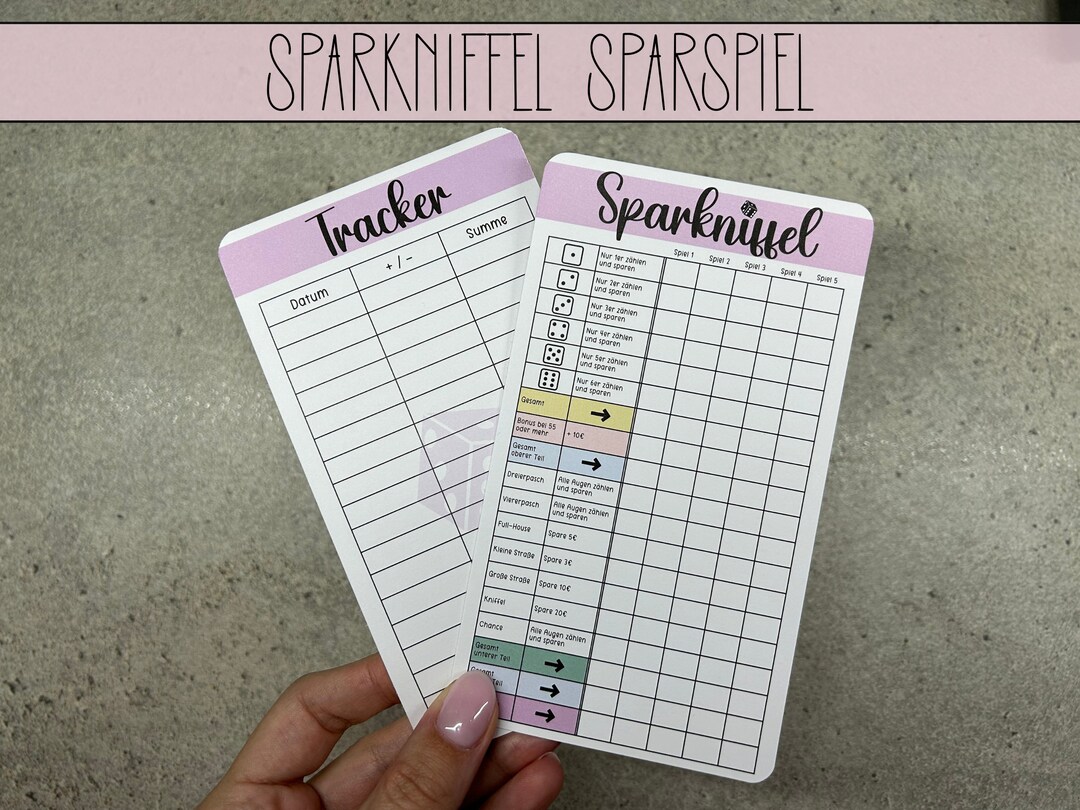 Sparkniffel Sparspiel Set Sparchallenge Set Würfel Sparspiel und ...
